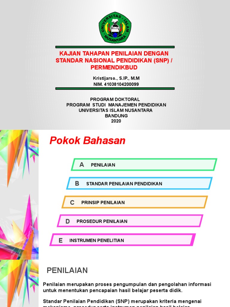 Kristijarso - Standar Nasional Pendidikan 281120 | PDF