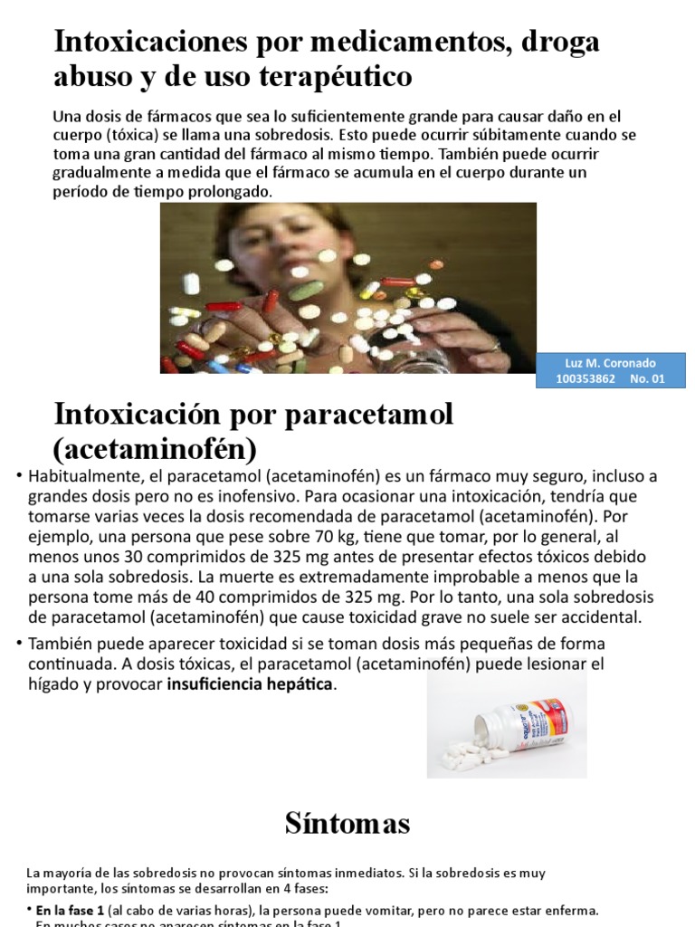 Intoxicaciones por medicamentos: Causas, síntomas y tratamiento | PDF ...