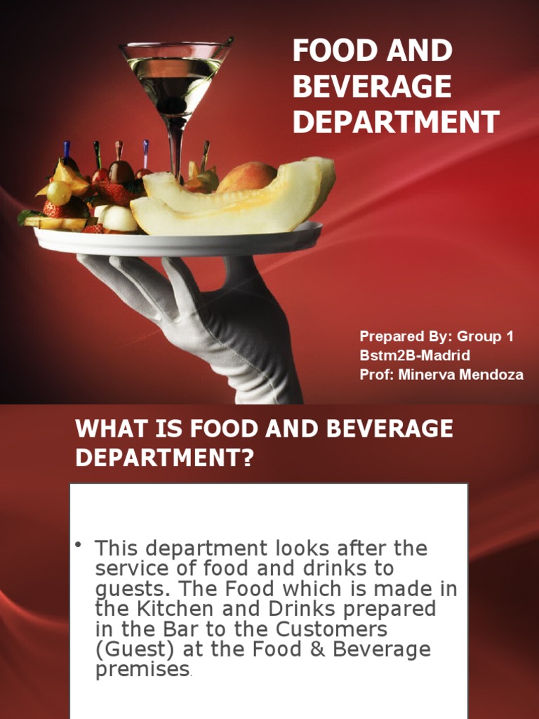 Overview of Food & Beverage Department | PDF | Waiting Staff | Tableware