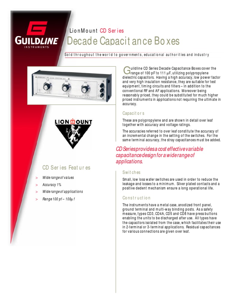 Guild Line CD Data Sheet | Download Free PDF | Capacitor | Switch