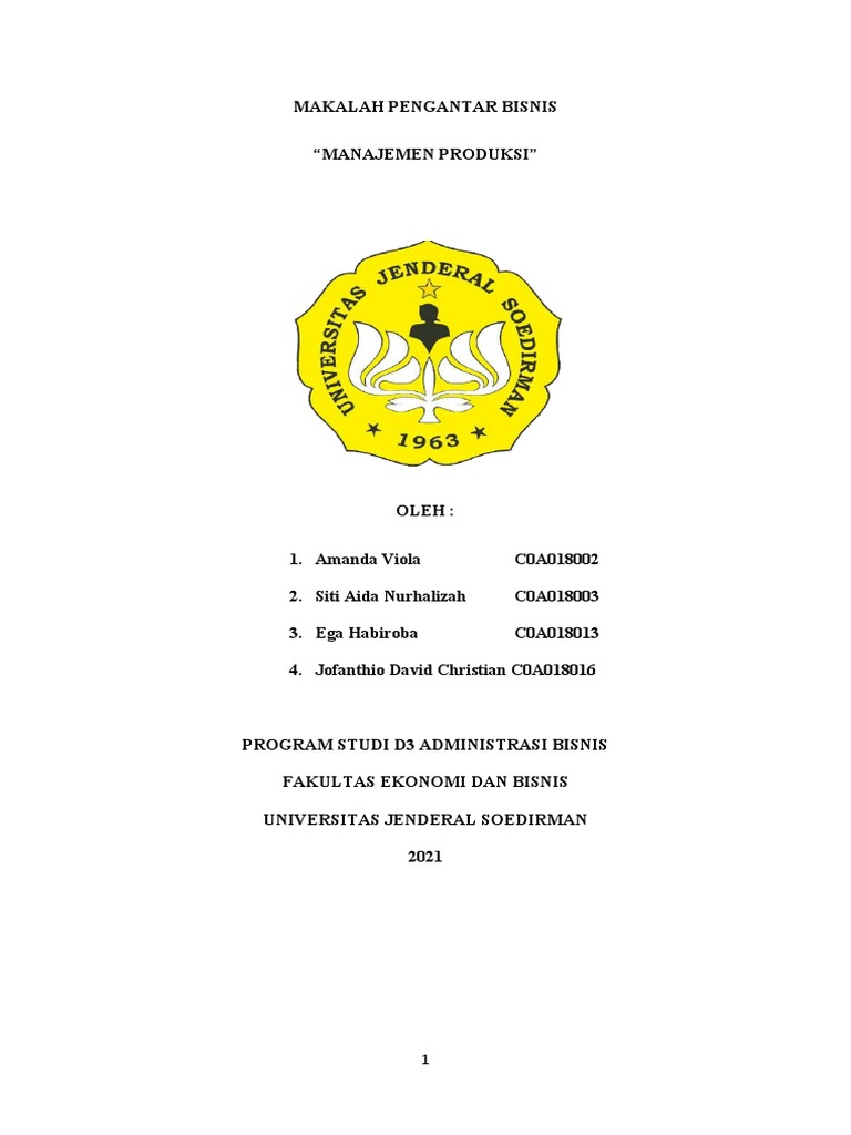 Makalah Kelompok 1 Manajamen Produksi Pdf 