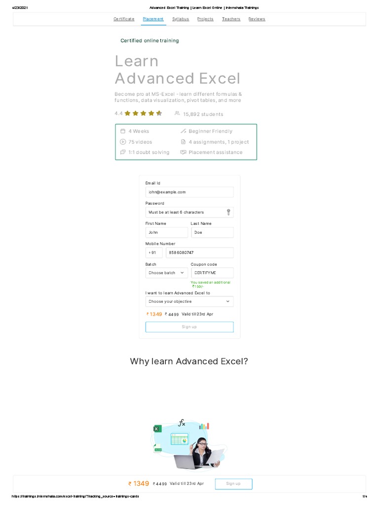 Learn Advanced Excel Skills Online | PDF | Microsoft Excel | Computing