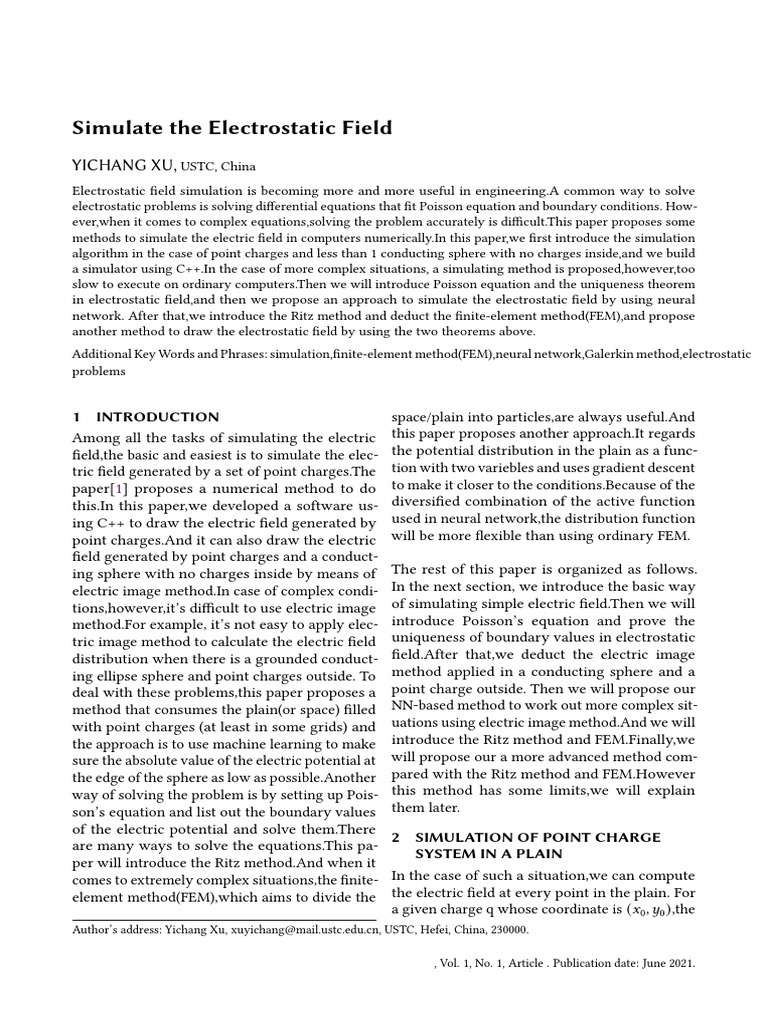 Electrostatic Field Simulation Methods | PDF | Finite Element Method ...