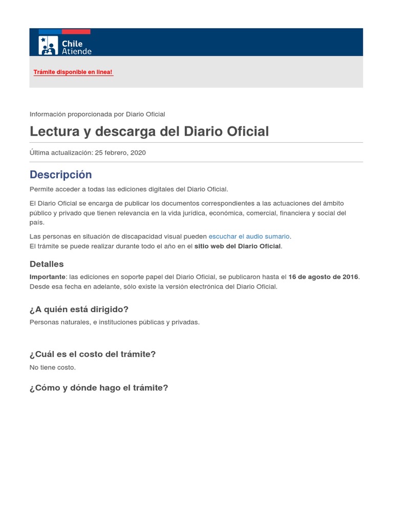 Acceso al Diario Oficial en Línea | PDF | Finanzas y dinero