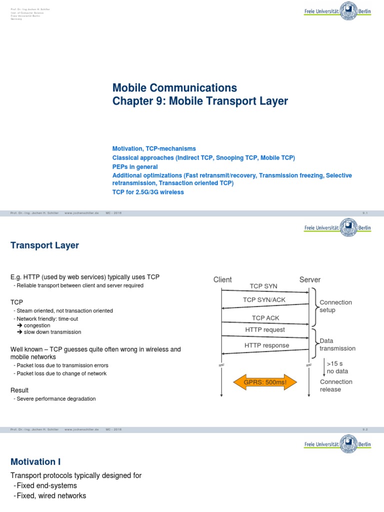 Mobile Communications Chapter 9: Mobile Transport Layer | PDF ...