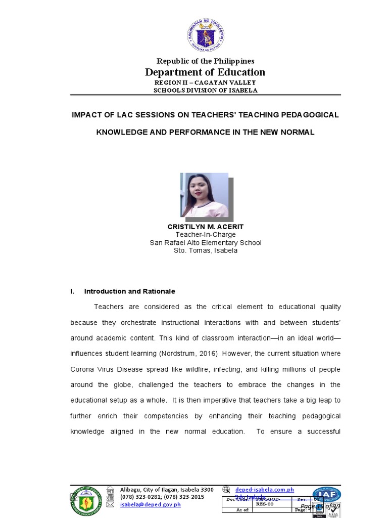 2021 Applied Research Proposal | PDF | Teachers | Pedagogy