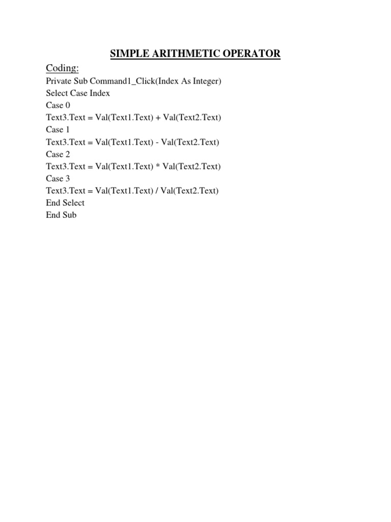 Cbs-Simple Arithmetic Operator | PDF | Computers