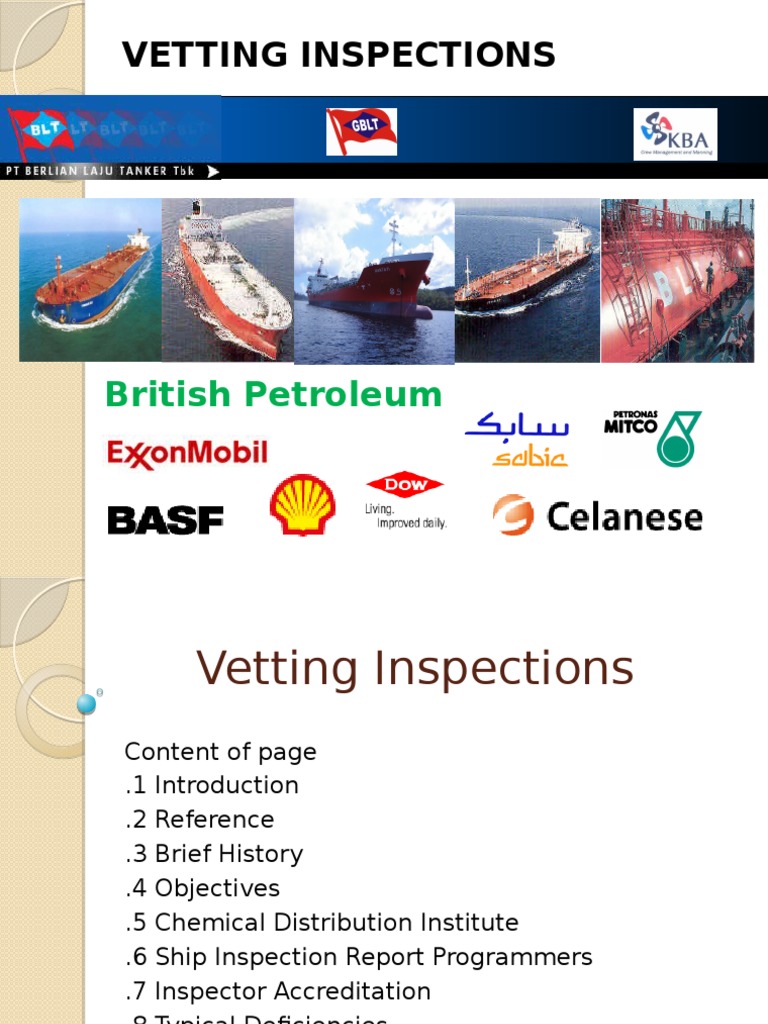 Ship Vetting Inspections Guide | PDF | Oil Tanker | Ships