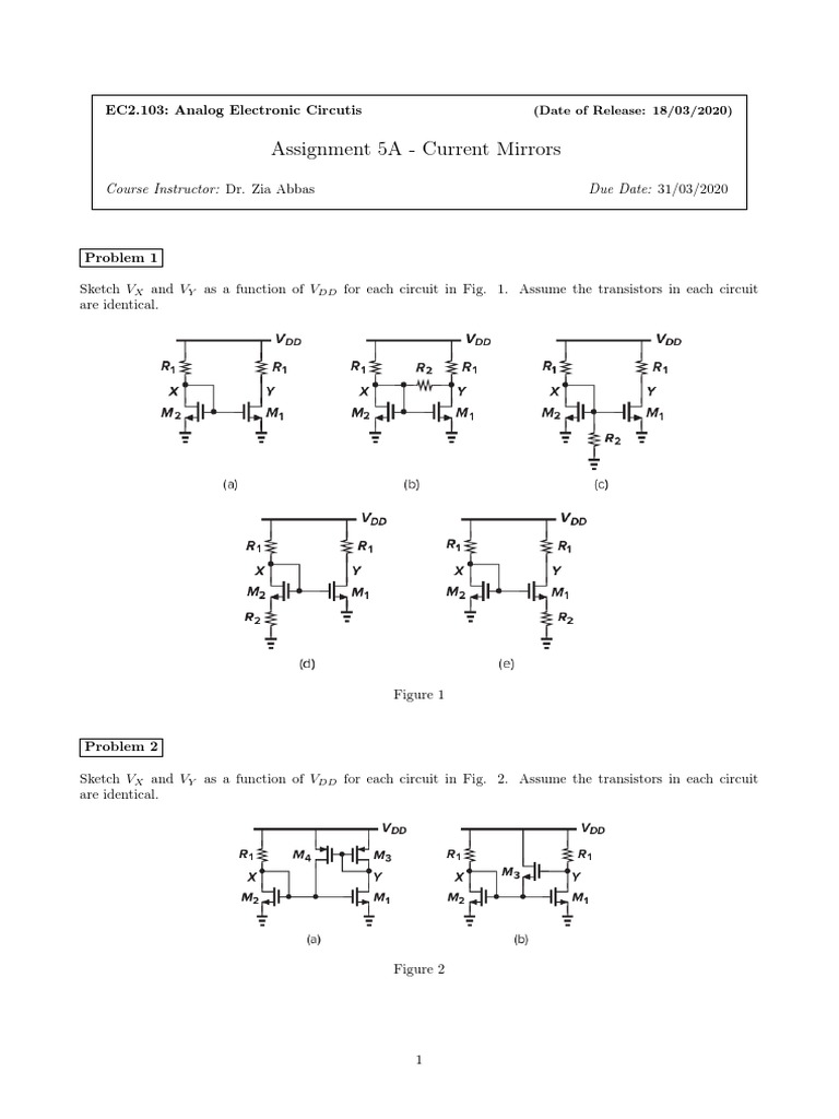 Assignment 5 - Current Mirrors | PDF | Teaching Methods & Materials ...