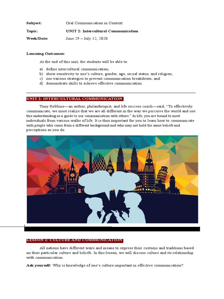 Unit-2-and-3-Oral-Com (2) - 2 | PDF | Nonverbal Communication ...