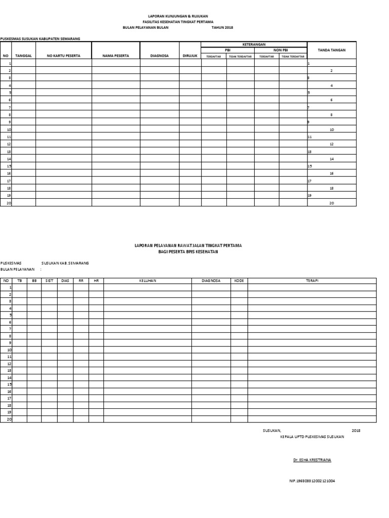 Blangko Kunjungan Absen Prolanis | PDF