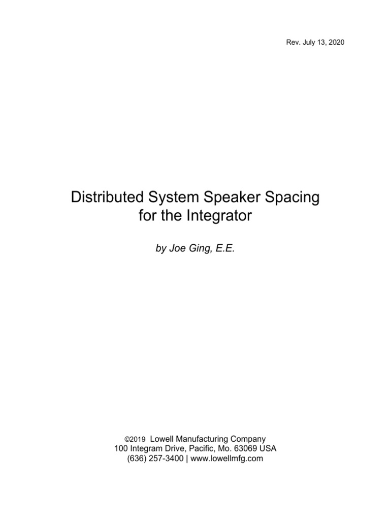 Speaker Coverage Area | PDF | Loudspeaker | Sound