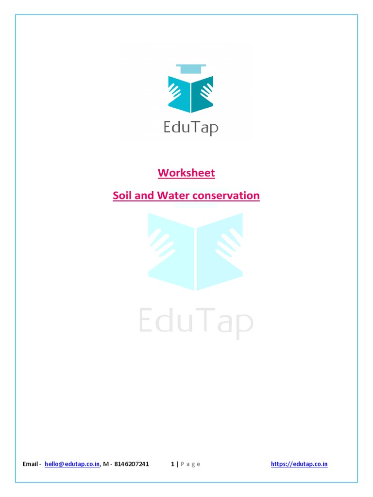 Soil and Water Conservation Worksheet | PDF | Soil | Rock (Geology)