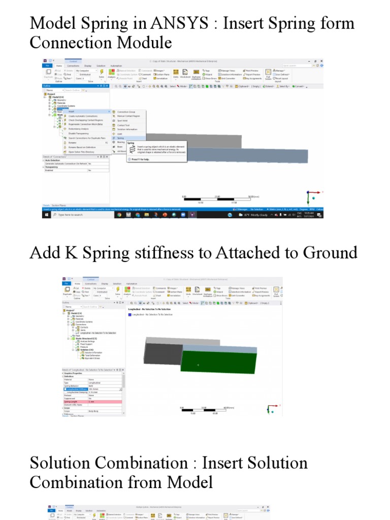 Model Spring in Ansys & Combination | PDF