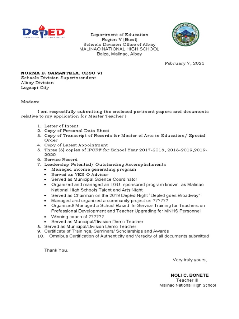 Norma B. Samantela, Ceso Vi: Malinao National High School | PDF