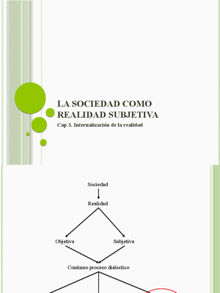 La Sociedad Como Realidad Subjetiva | PDF