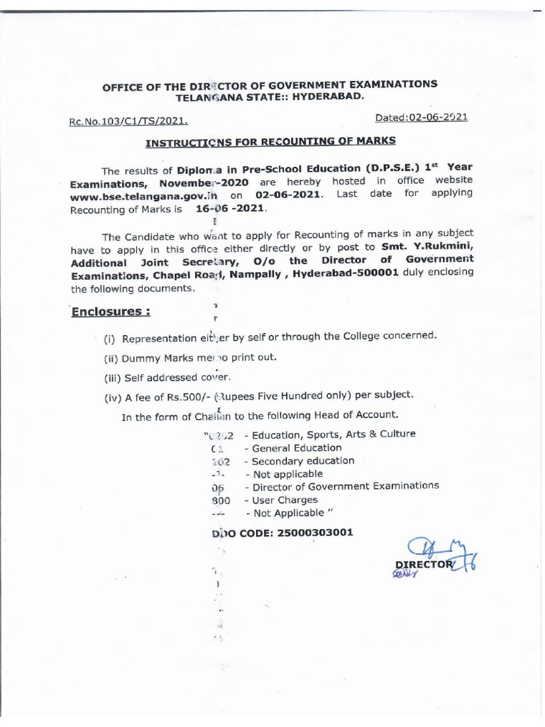 Dpse 1st Year Results Recounting | PDF