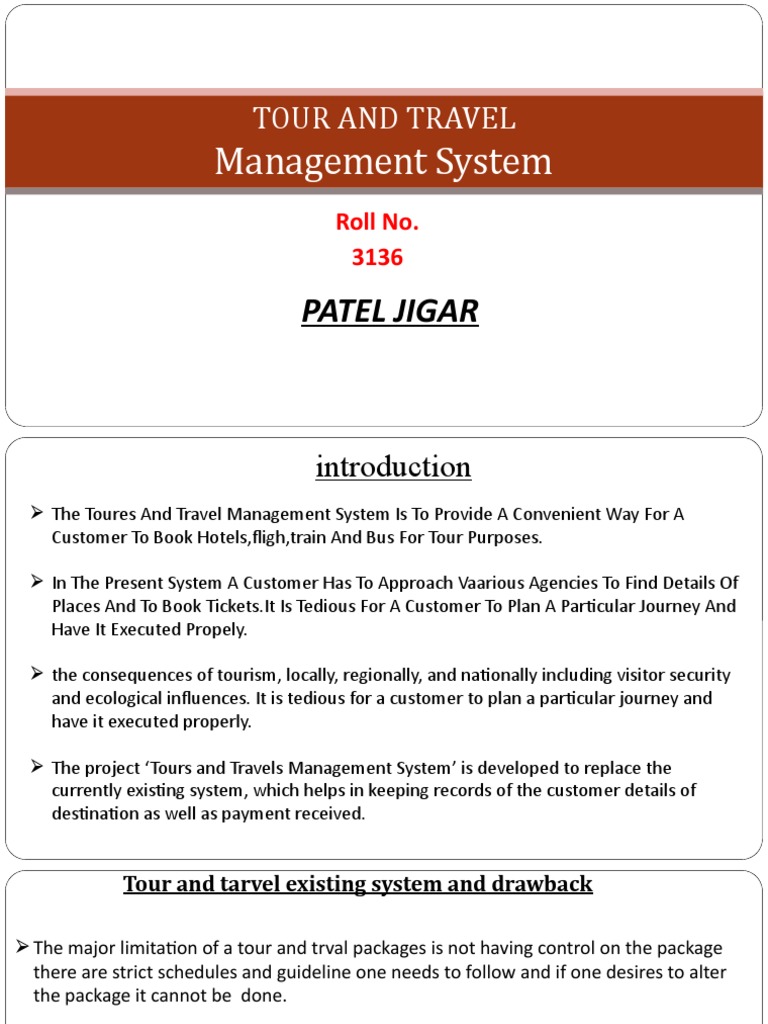 Tour and Travel: Management System | PDF | Computing | Information ...