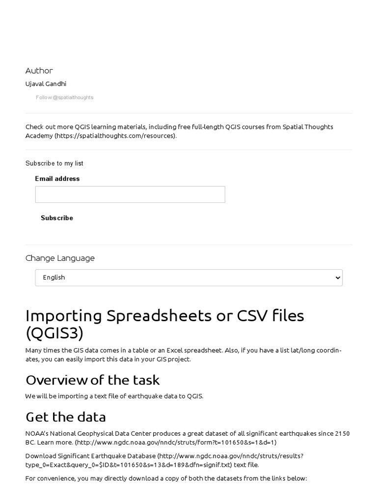 Import CSV to QGIS Guide | PDF | Comma Separated Values | Computing
