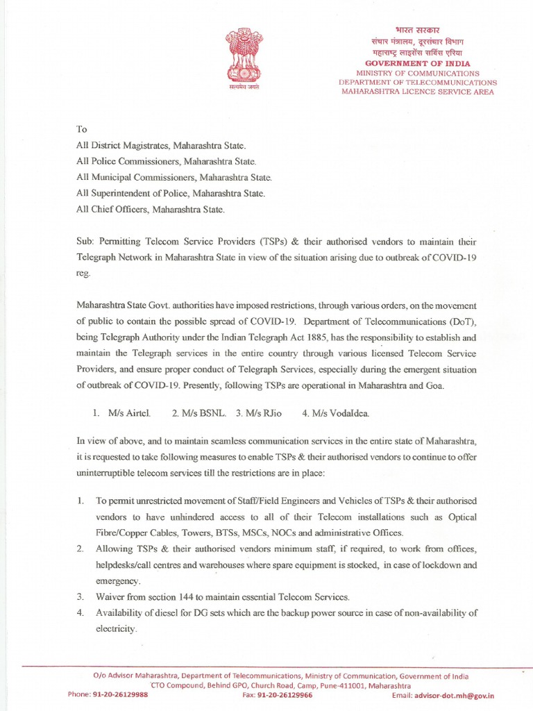 Letter For Maharashtra State | PDF