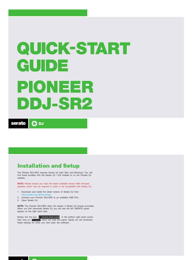 Pioneer DJ DDJ-SR2 Quickstart Guide | PDF | Parameter (Computer Programming) | Software
