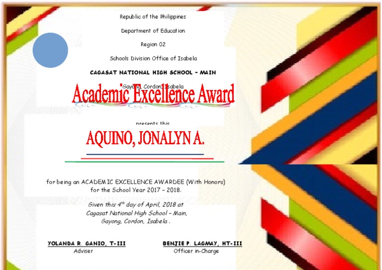 Academic Excellence Award | PDF