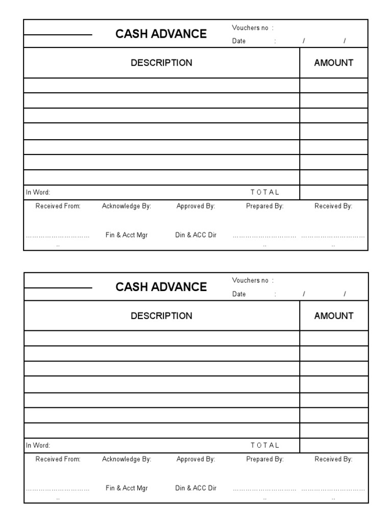 Cash Advance Form | PDF