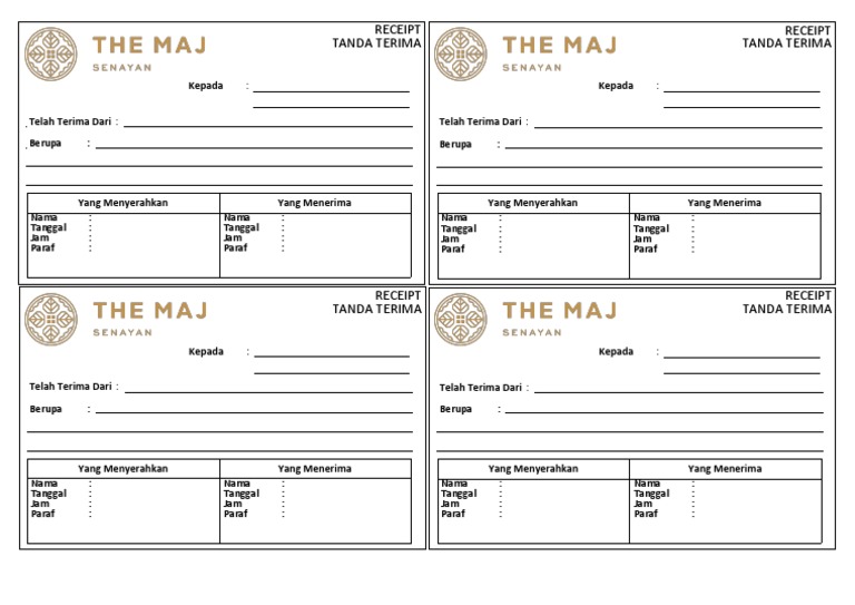 Receipt Form - Tanda Terima | PDF