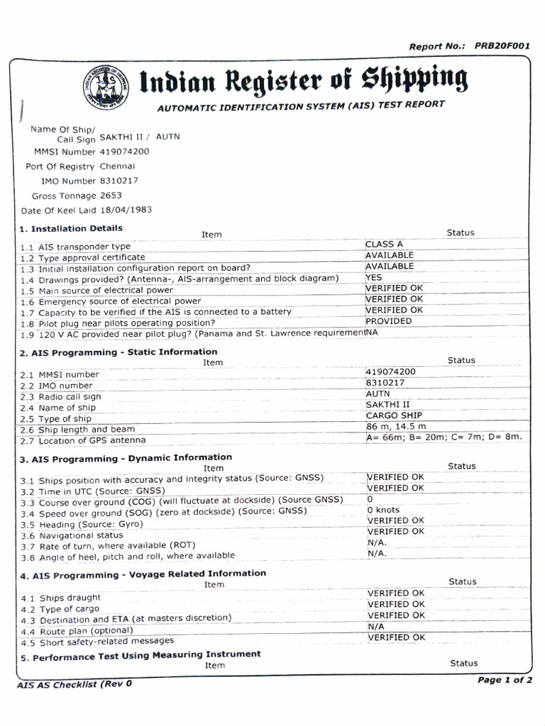 Ais Test Report SHM | PDF | Telecommunications Engineering | Radio