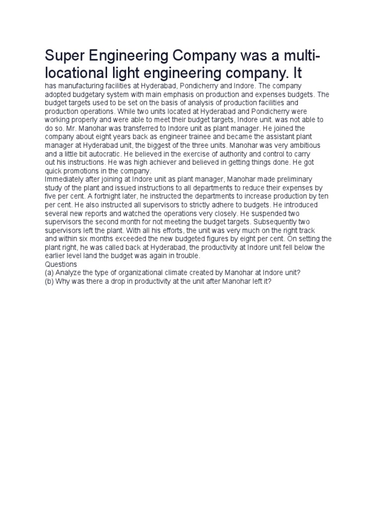 Super Engineering Company Was A Multi | PDF