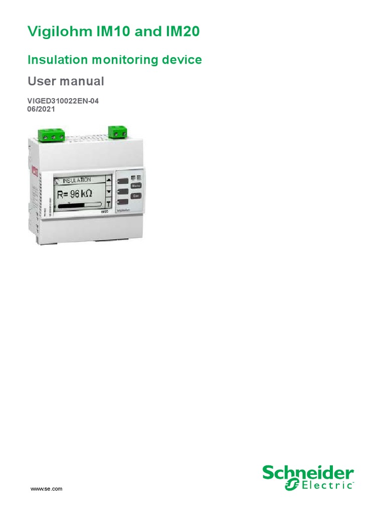 Vigilohm IM10 and IM20: User Manual | PDF | Capacitor | Electricity