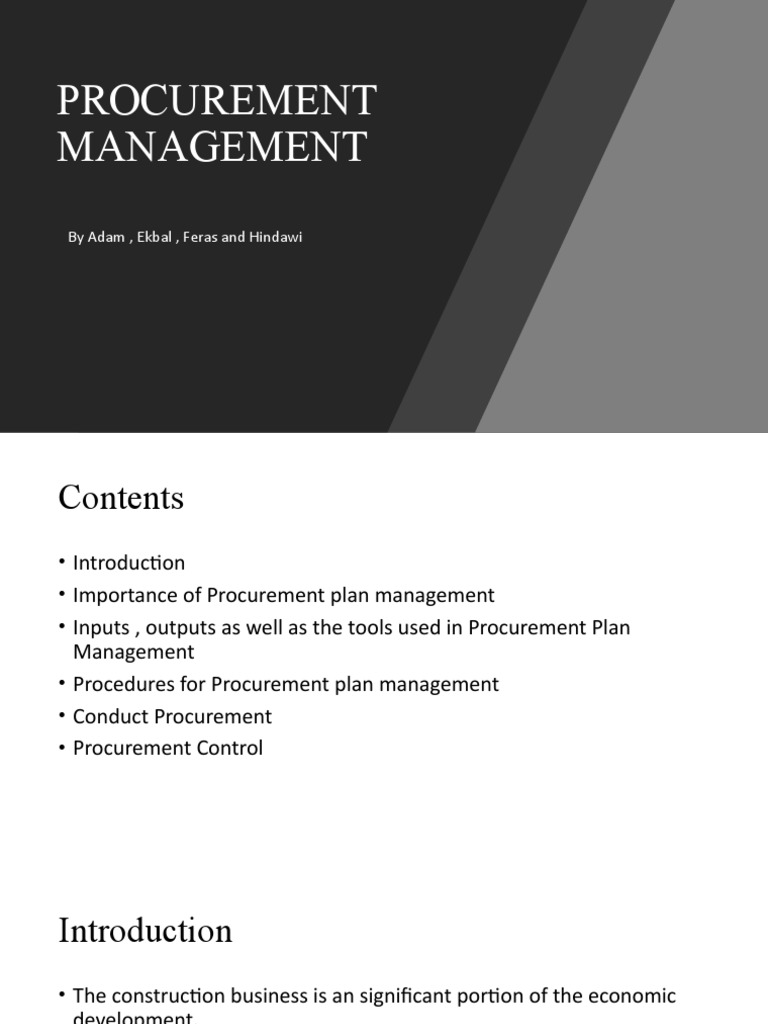 Procurement Management | PDF | Procurement | Risk