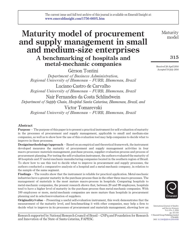Maturity Model | Download Free PDF | Procurement | Inventory