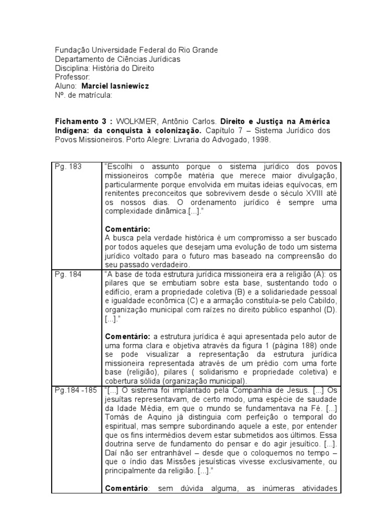Modelo de Fichamento | Sociedade de Jesus | Europa