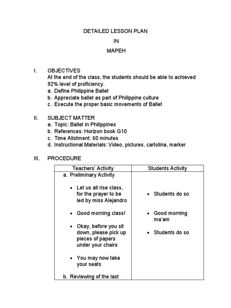 Detailed Lesson Plan Nina Demo | PDF