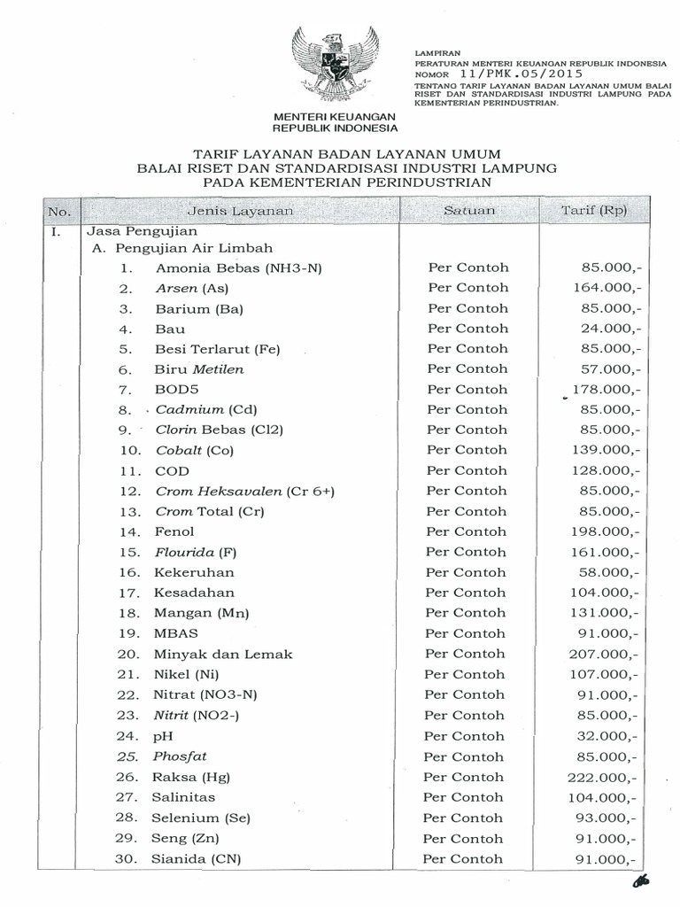 Biaya Uji Lab Lampung | PDF