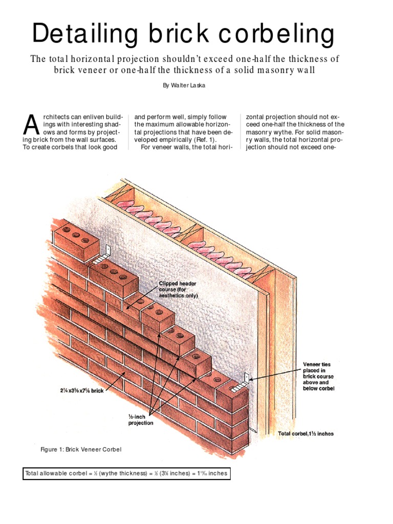 Concrete Construction Article PDF - Detailing Brick Corbeling | PDF ...