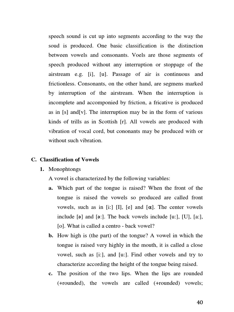 4 Phonetics 2 - Vowel Consonant - Place Manner of Articulation | PDF ...