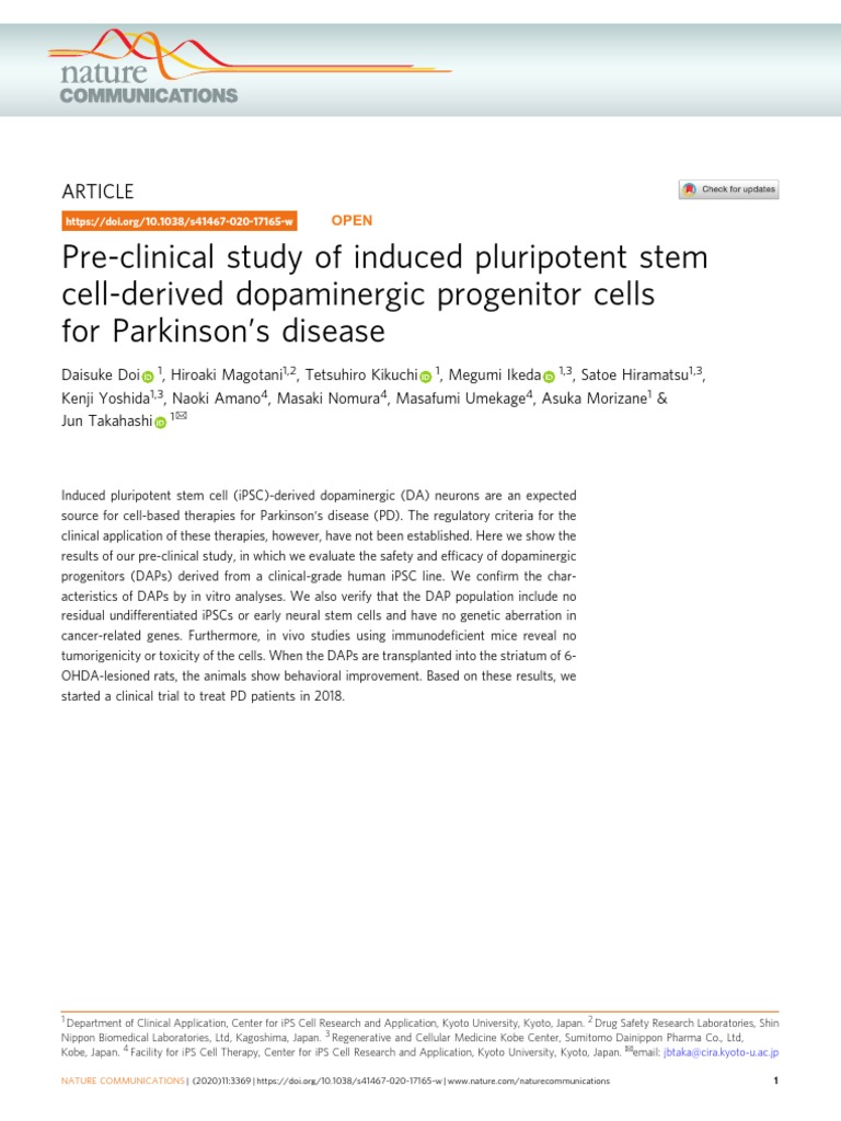 Pre-Clinical Study of Induced Pluripotent Stem Cell-Derived ... Pre-Clinical Study of Induced Pluripotent Stem Cell-Derived ...