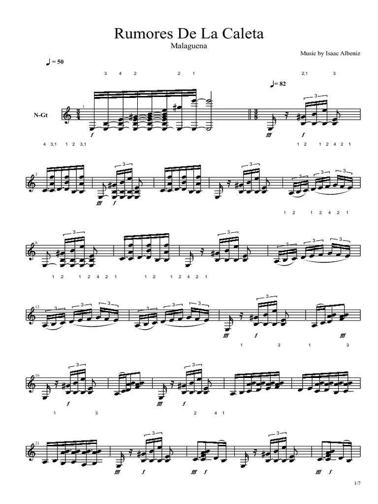 Rumores de la Caleta Sheet Music | PDF