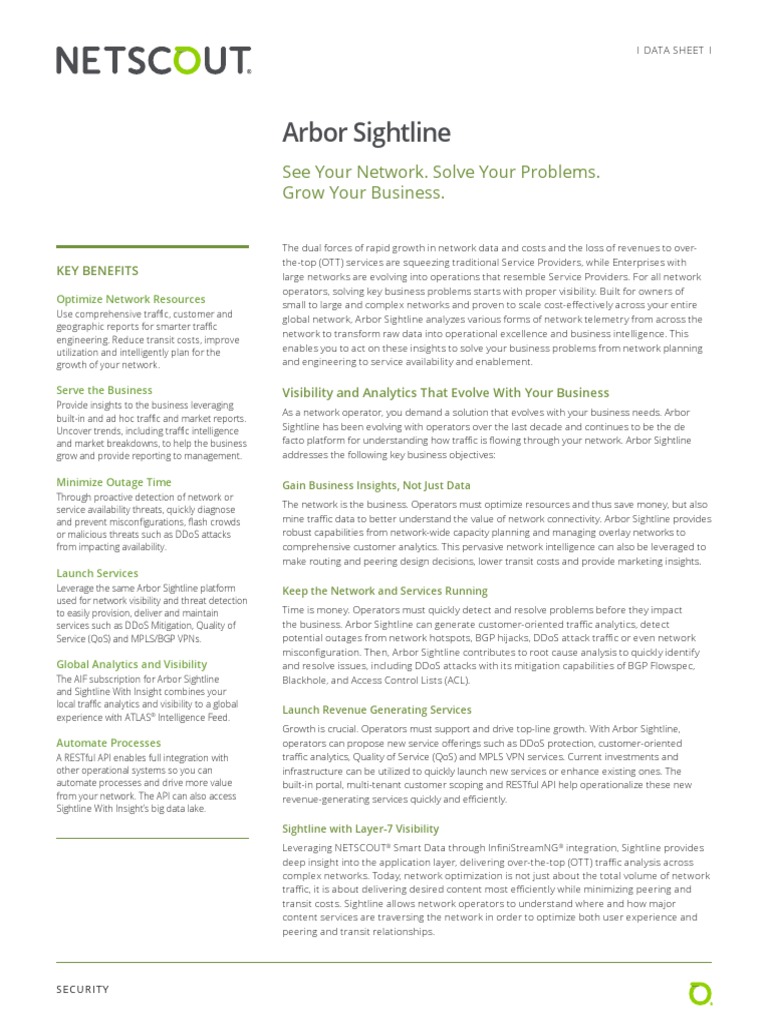 SECPDS - 005 - EN-2001 - Arbor Sightline | PDF | Computer Network | Denial Of Service Attack