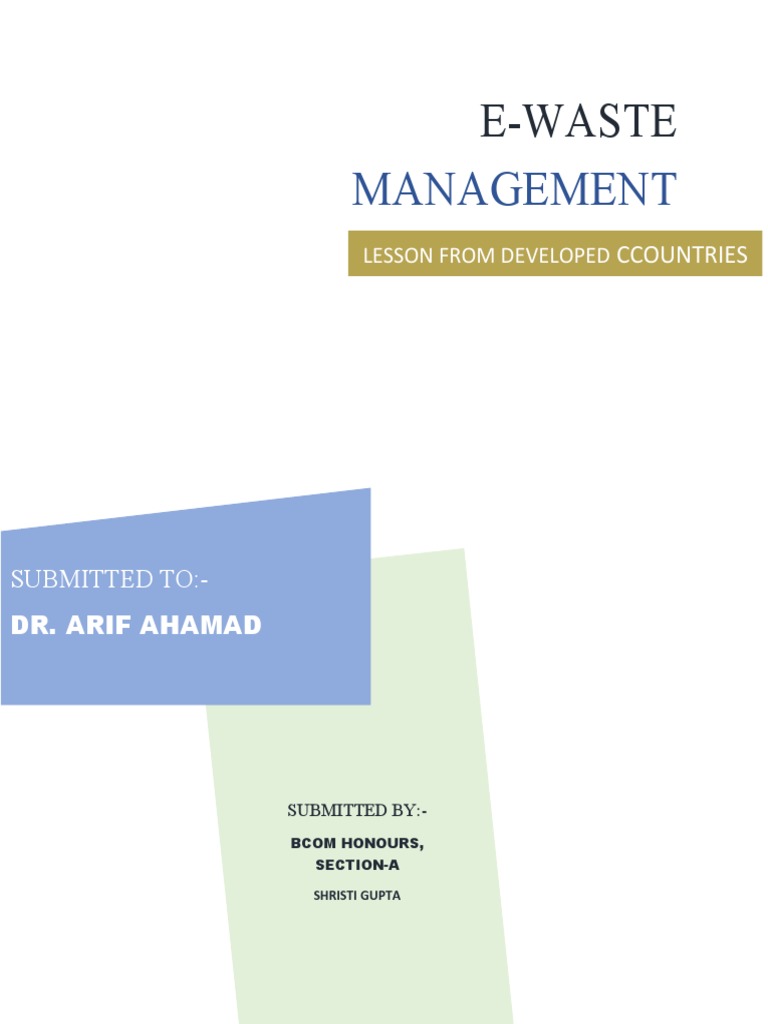 E Waste Management | PDF | Electronic Waste | Recycling