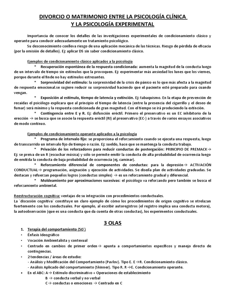 Tres Olas | PDF | Terapia cognitiva | Las emociones