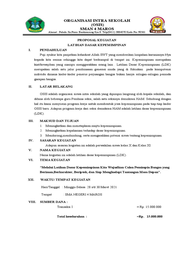 Proposal LDK Osis 2020-2021 | PDF
