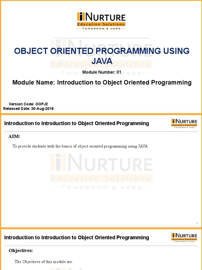 OOPJ2 - Module 1 - Introduction To Object Oriented Programming | PDF | Java Virtual Machine ...