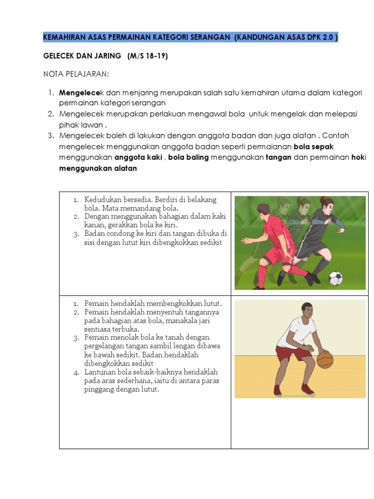 Kemahiran Mengelecek dan Menjaring dalam Sukan | PDF