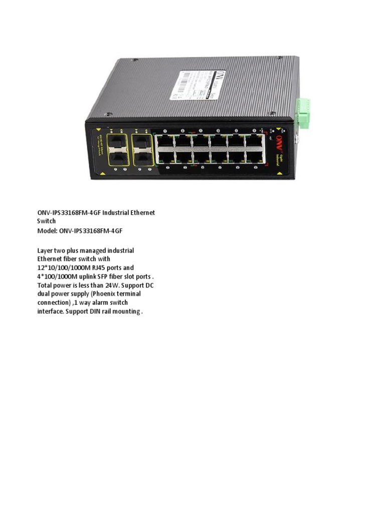 ONV | PDF | Ethernet | Network Switch