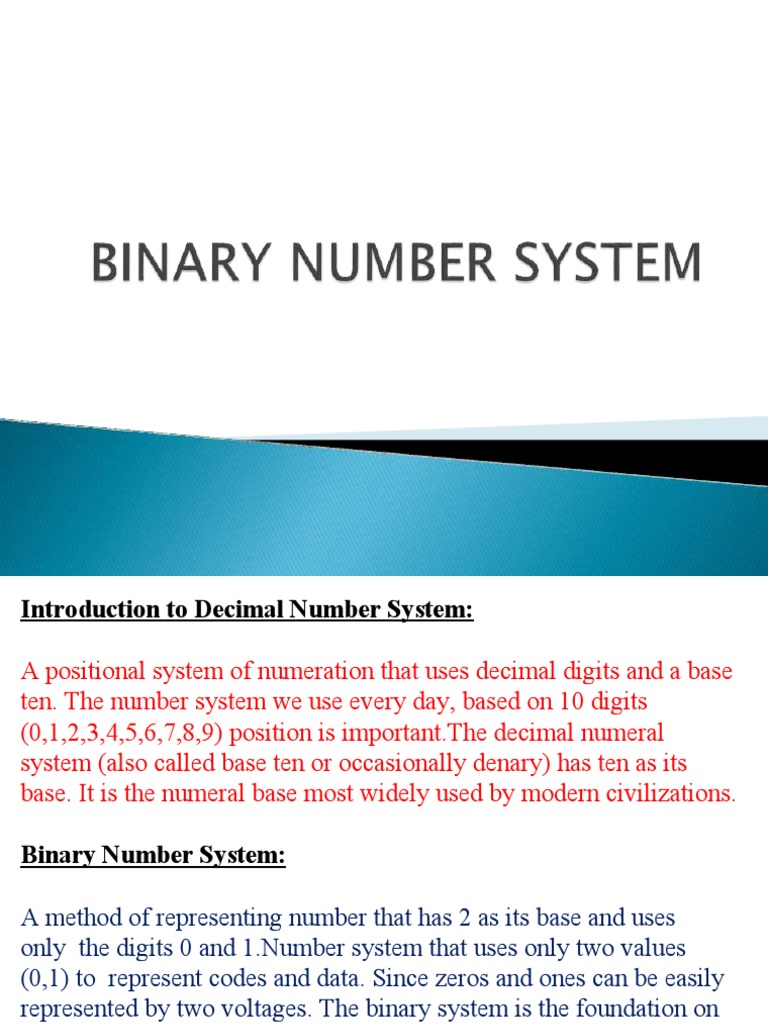 Binary System | PDF | Decimal | Elementary Mathematics