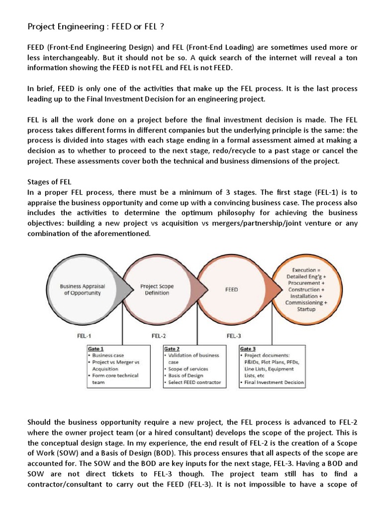 Project Engineering: FEED or FEL ? | PDF | Engineering Design Process ...