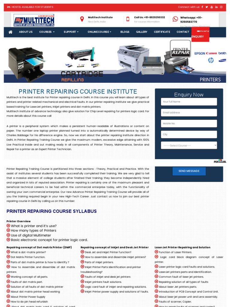 Printer Repairing Institute - Printer Repairing Institute | PDF | Printer (Computing) | Computer ...